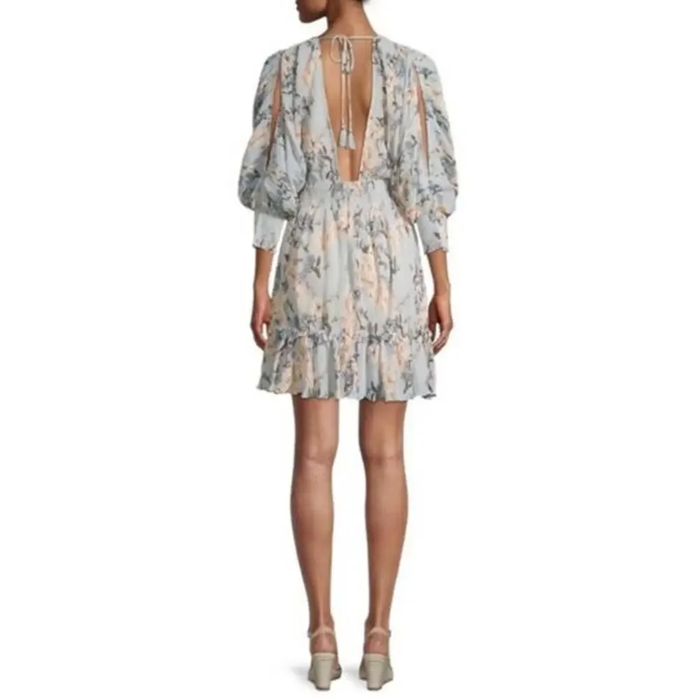 REVOLVE | Dresses | Revolve Lovestitch Blue Boho Blue Floral Open Back ...
